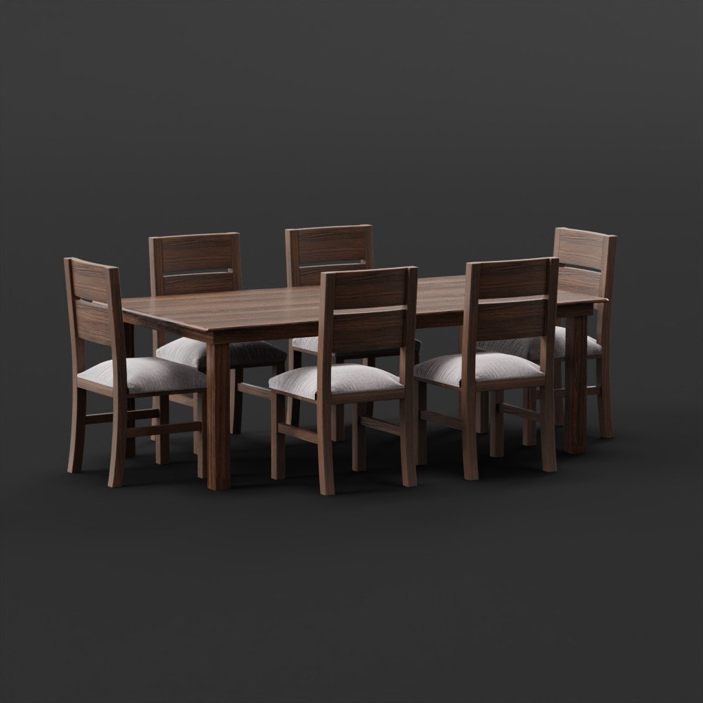 Table with 6 Chairs | Chair-table Sets models | BlenderKit