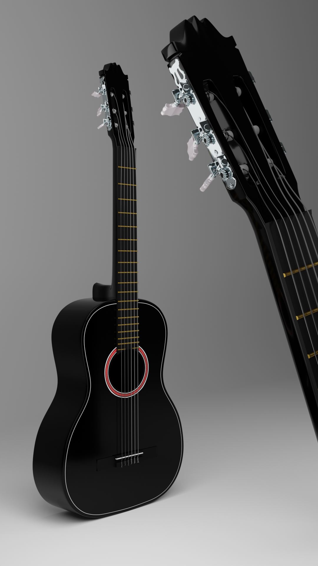 Black Classic Guitar | Musical Instruments models | BlenderKit