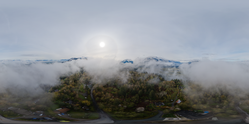 Fog Covered Aerial landscape 17k | Landscapes HDRis | BlenderKit