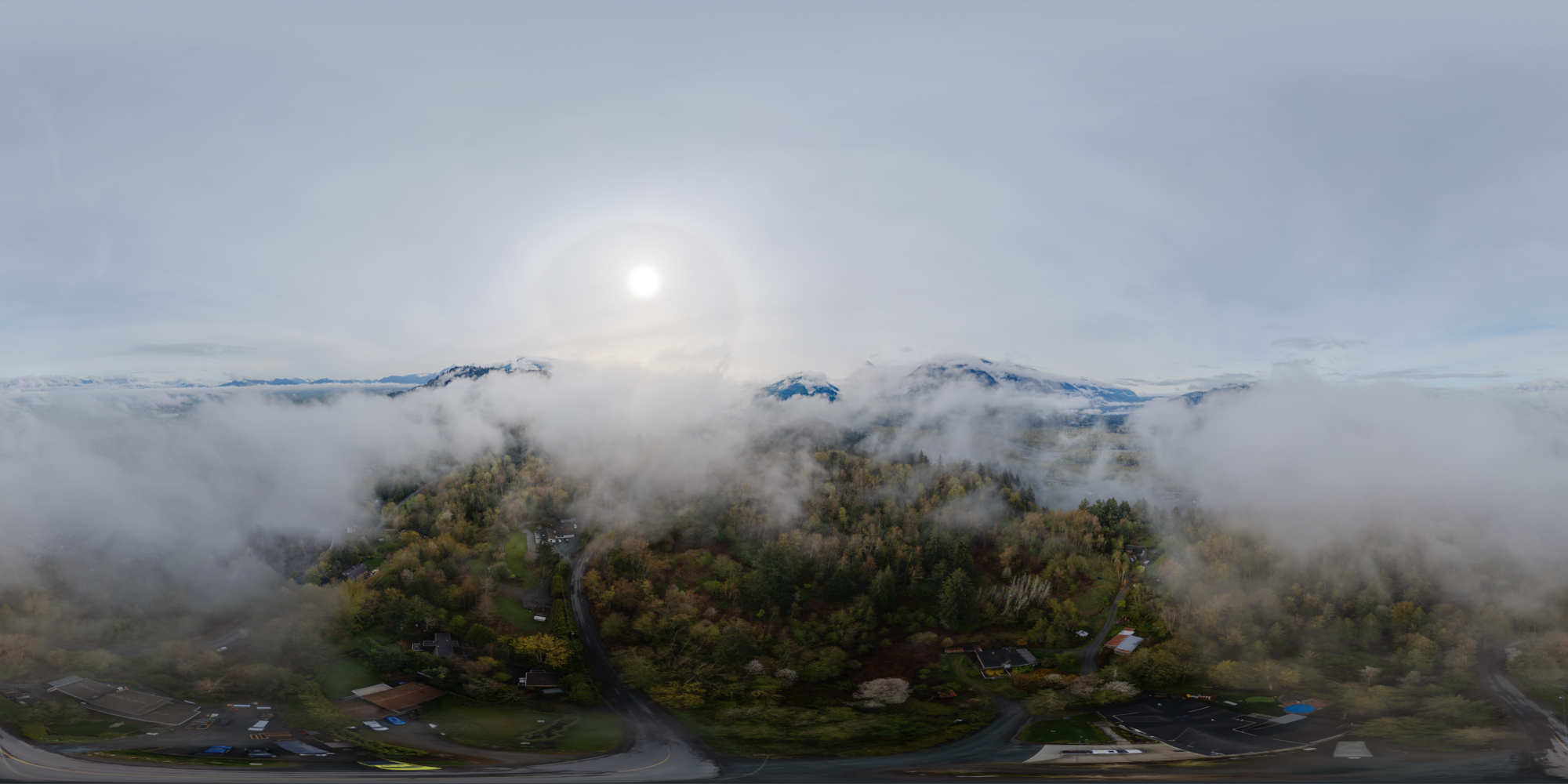 Fog Covered Aerial landscape 17k | Landscapes HDRis | BlenderKit