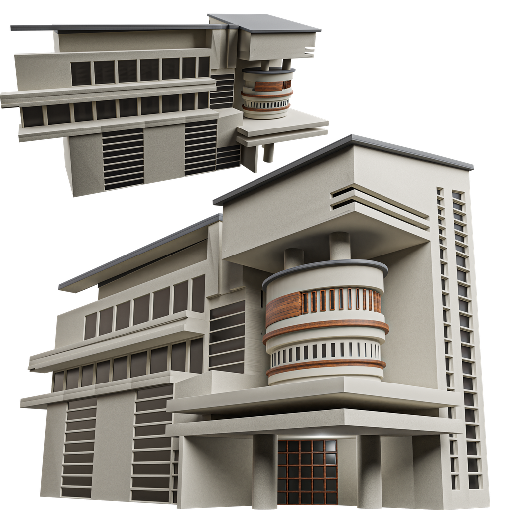 Building 08 | Commercial Buildings models | BlenderKit