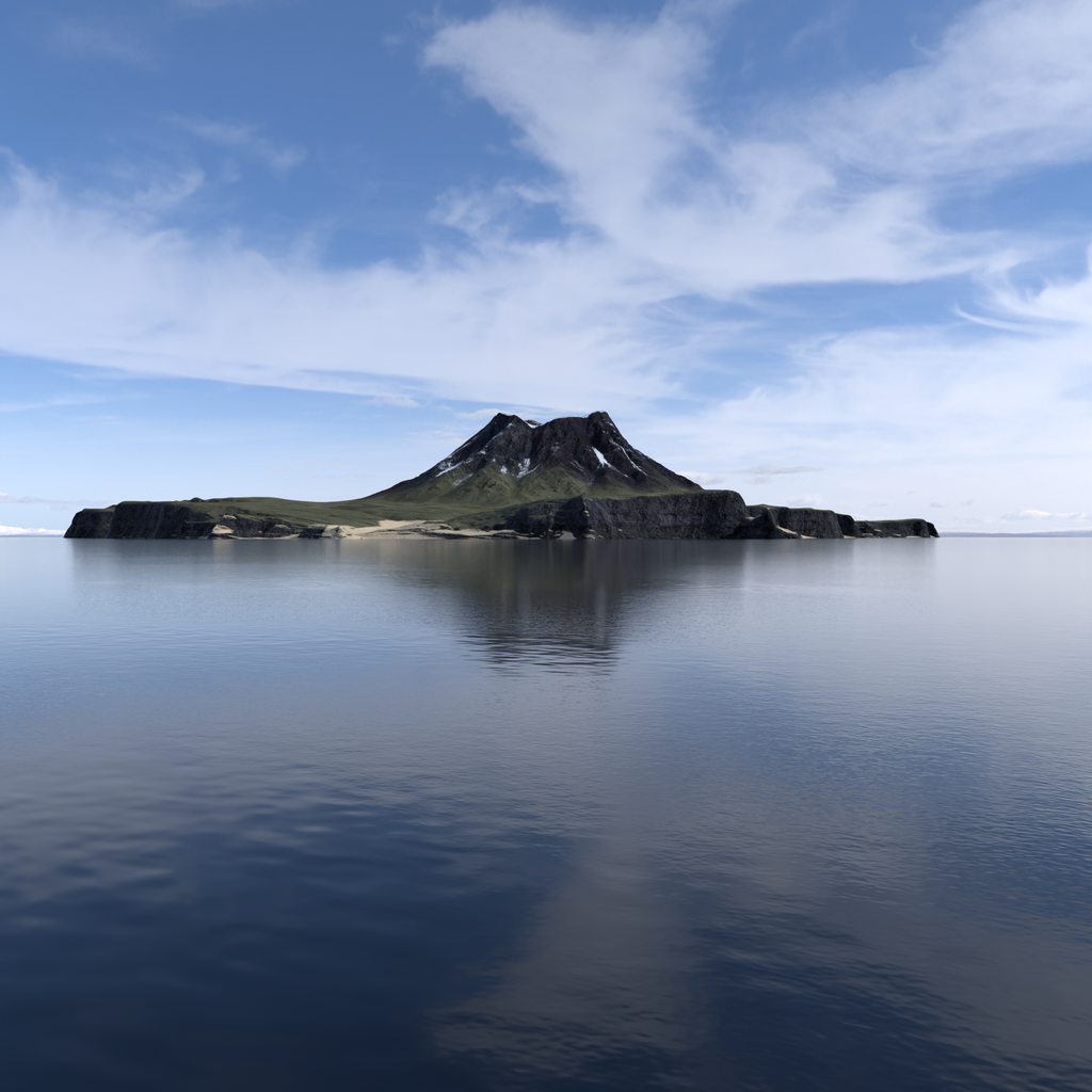 Volcano Island Landscape | Terrains models | BlenderKit