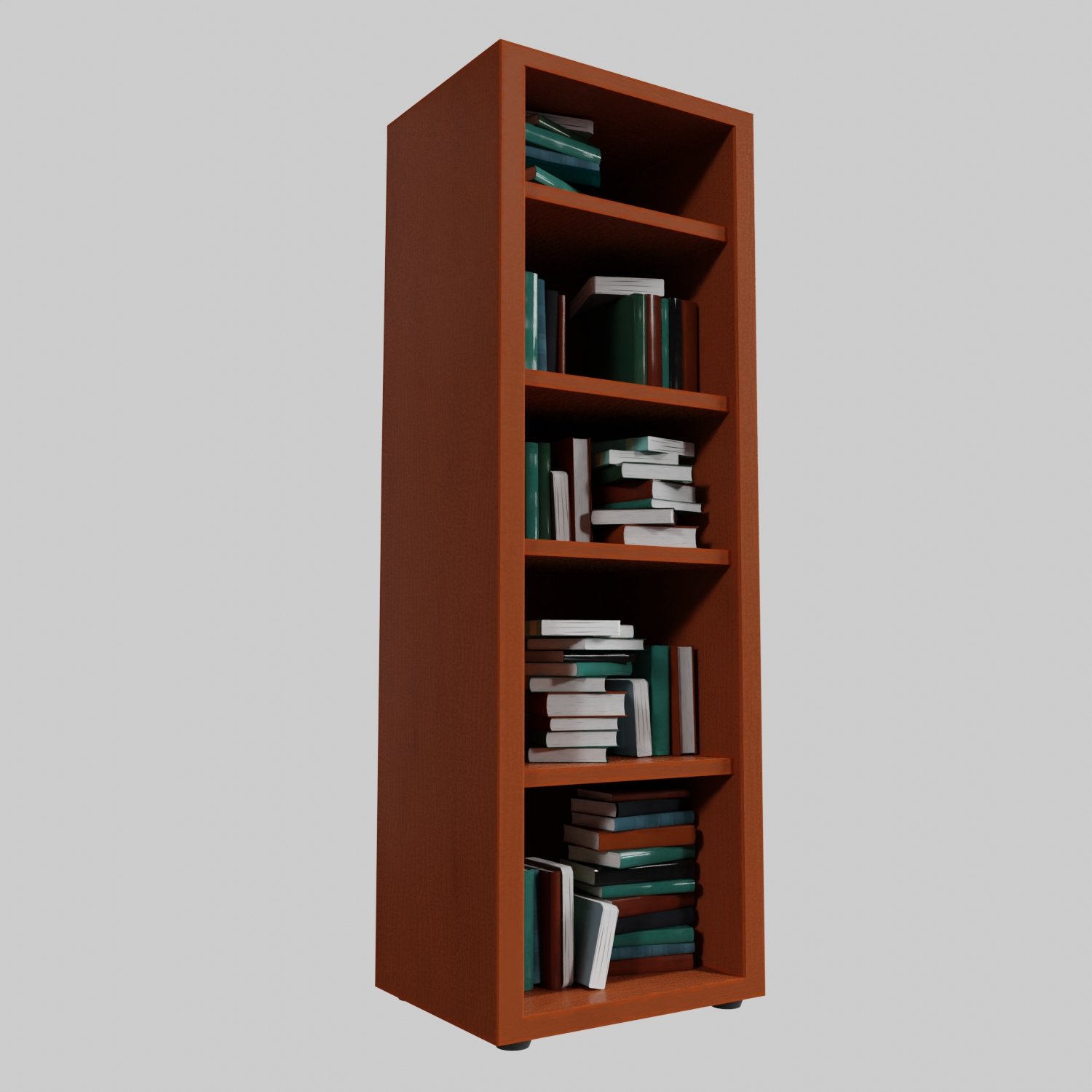 Coffee color cartoon cupboard with books | Wardrobes models | BlenderKit