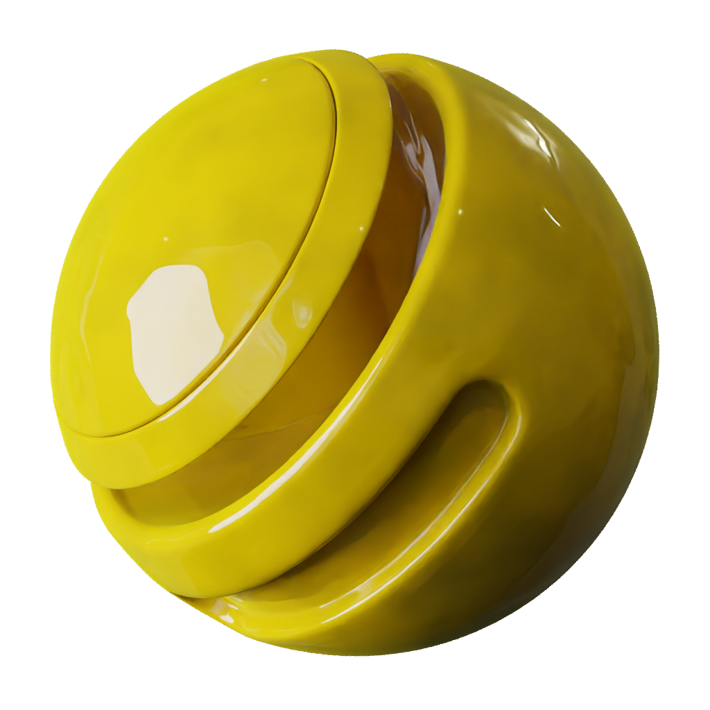 Glazed Ceramic Yellow | FREE ceramic materials | BlenderKit