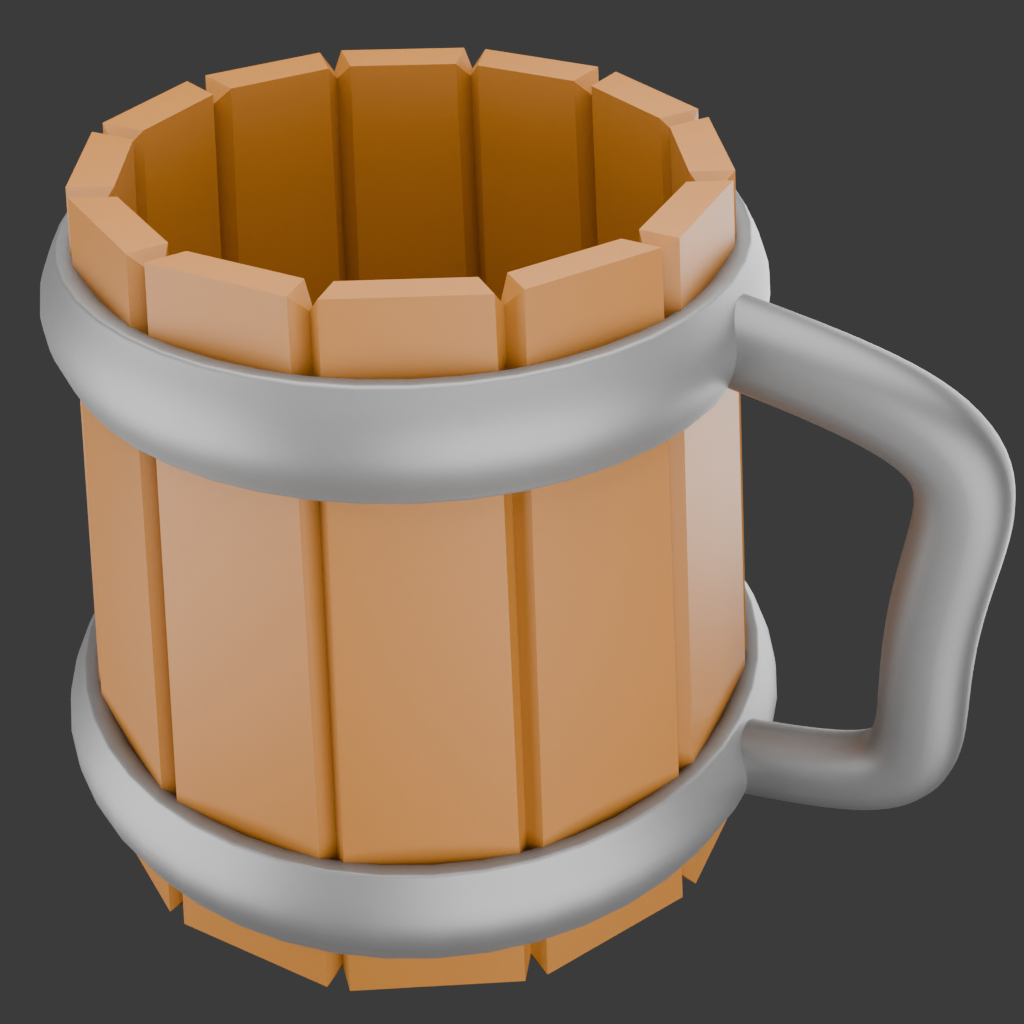 Wooden beer mug | FREE Tableware Sets models | BlenderKit