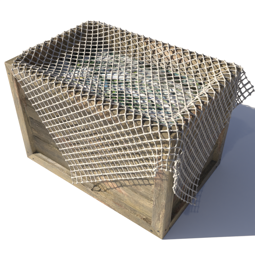 Fish Crate with Net | Containers models | BlenderKit