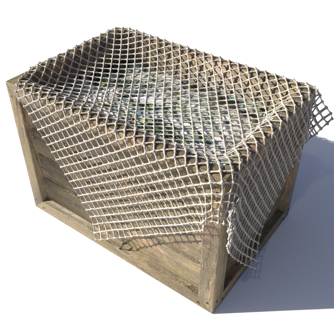 Fish Crate with Net | Containers models | BlenderKit