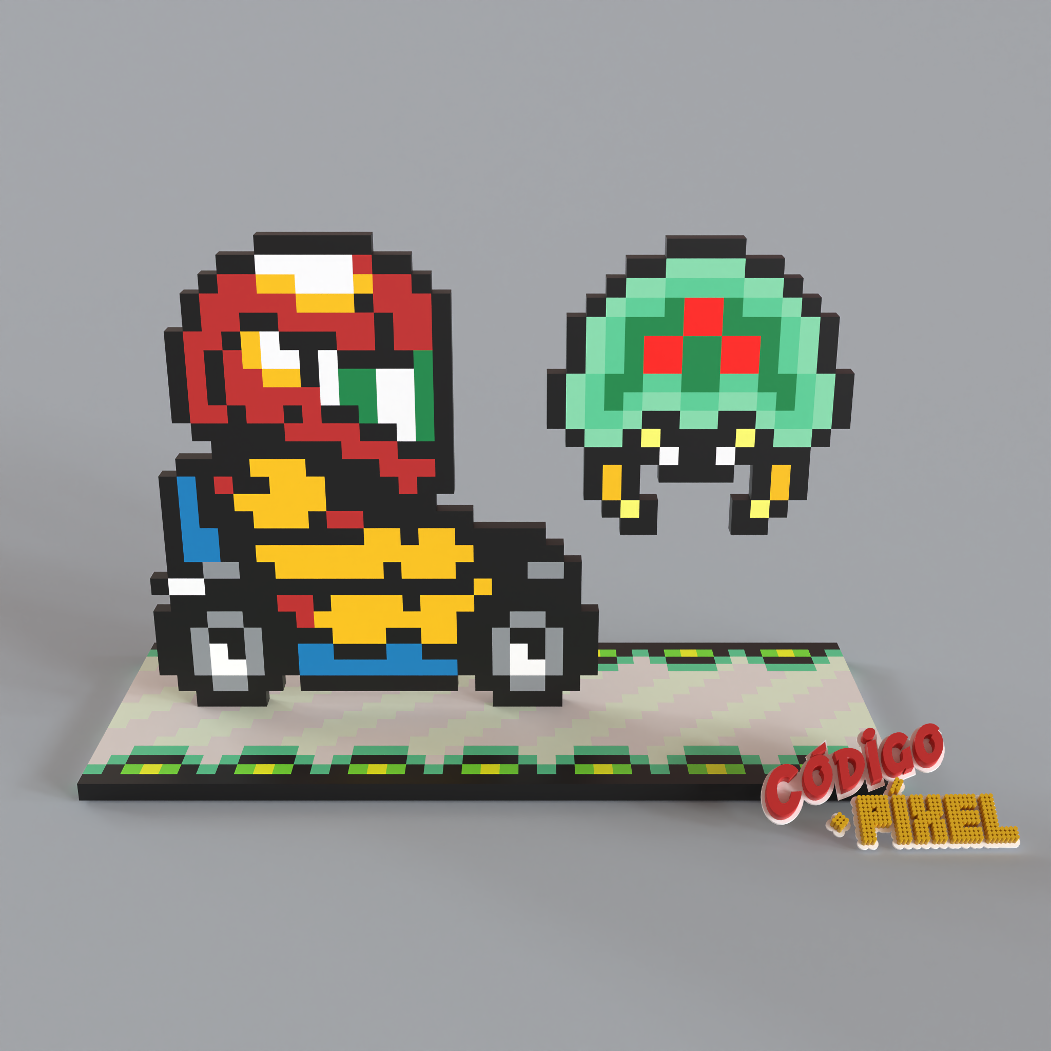 SMK058 - Super Pixel Kart Samus | FREE 3D Character models | BlenderKit
