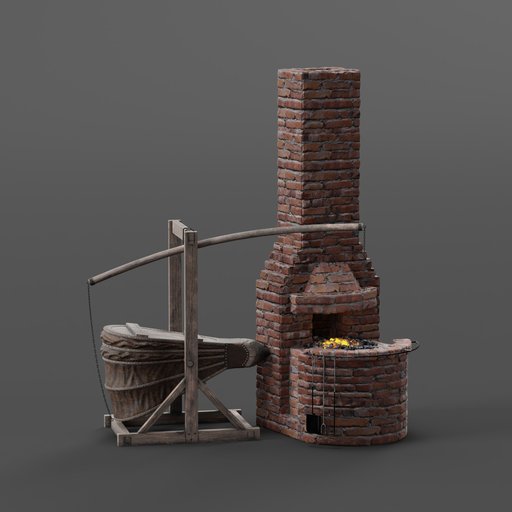 Forge with bellows | FREE Industrial models | BlenderKit