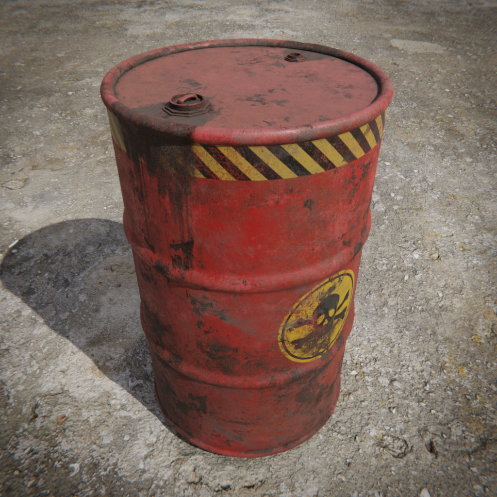 Toxic Barrel Red | Containers models | BlenderKit
