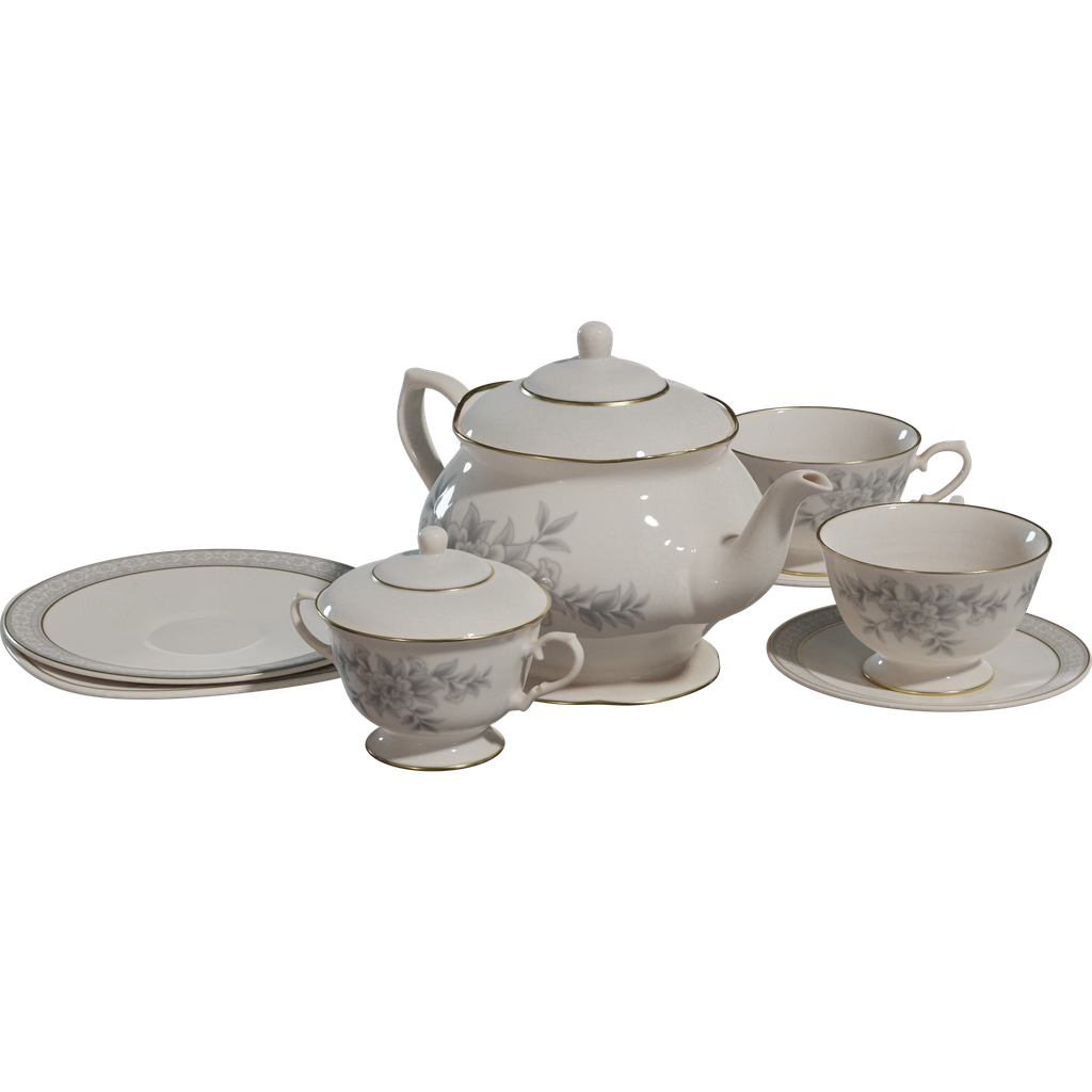 Tea Set 01 | FREE Tableware Sets models | BlenderKit