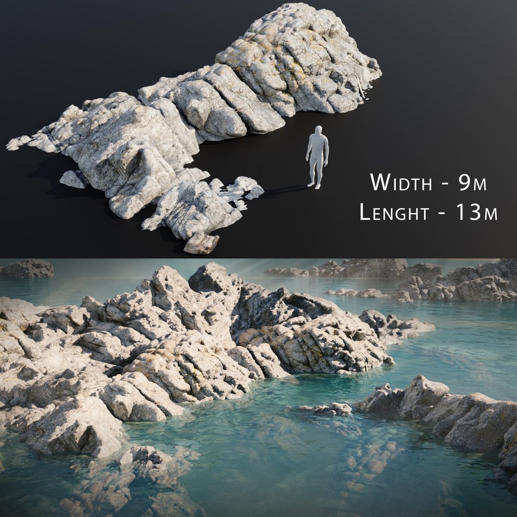Beach Rock Large | Environment Elements models | BlenderKit