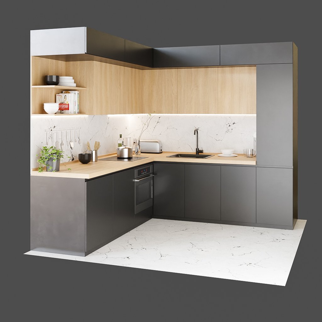 Kitchen set | FREE 3D Kitchen Set models | BlenderKit