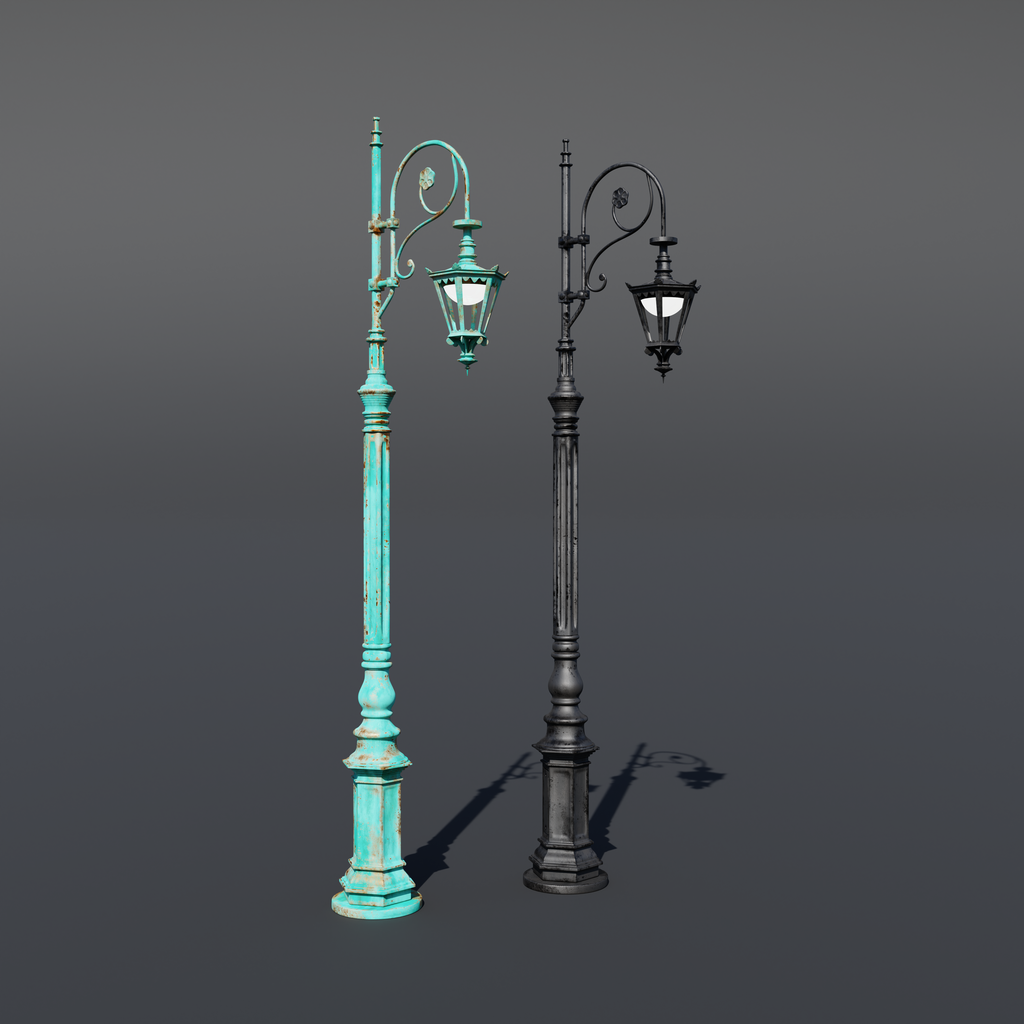 Antique Lamp Post | Urban Environment models | BlenderKit
