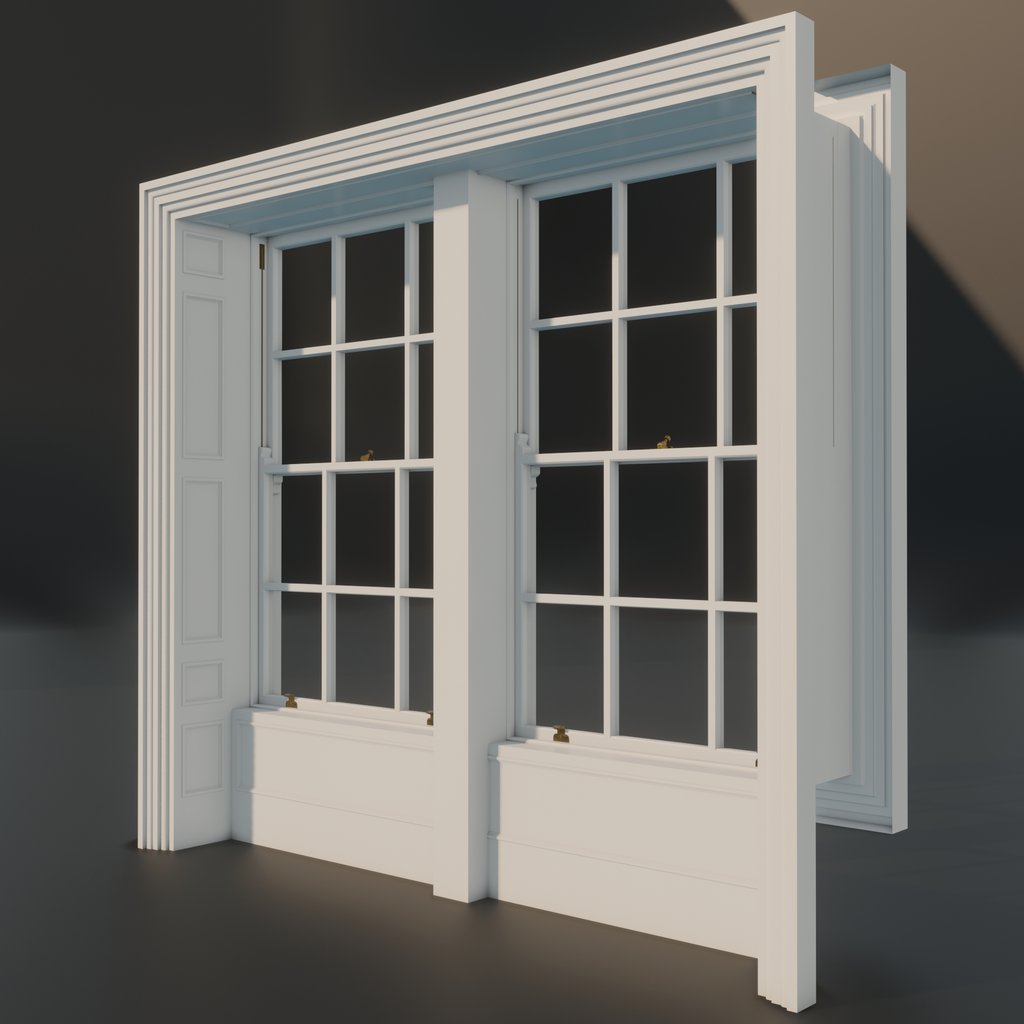 Sash Window - Double | Windows models | BlenderKit