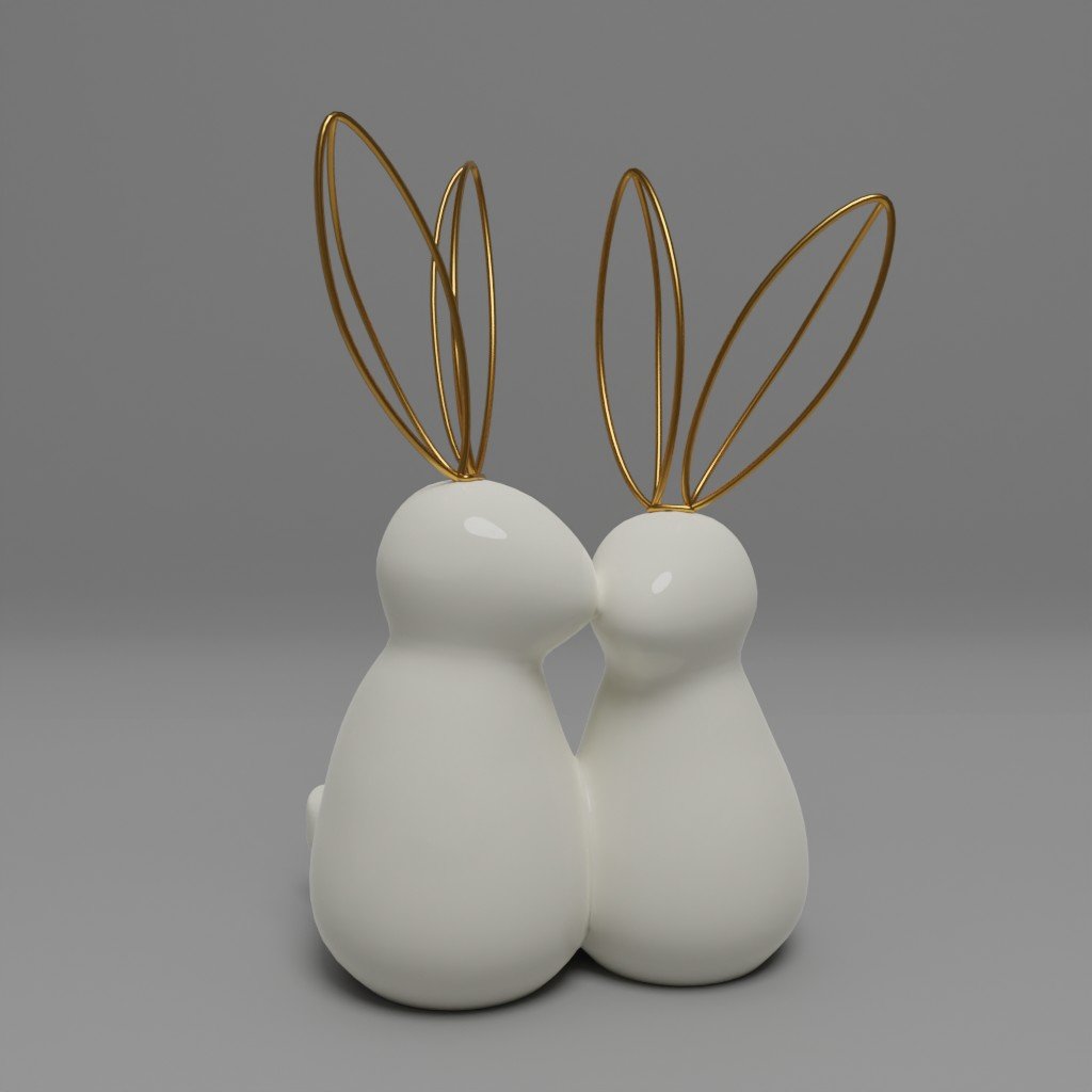 Ceramic rabbits with golden ears | FREE Interior Sculptures models ...