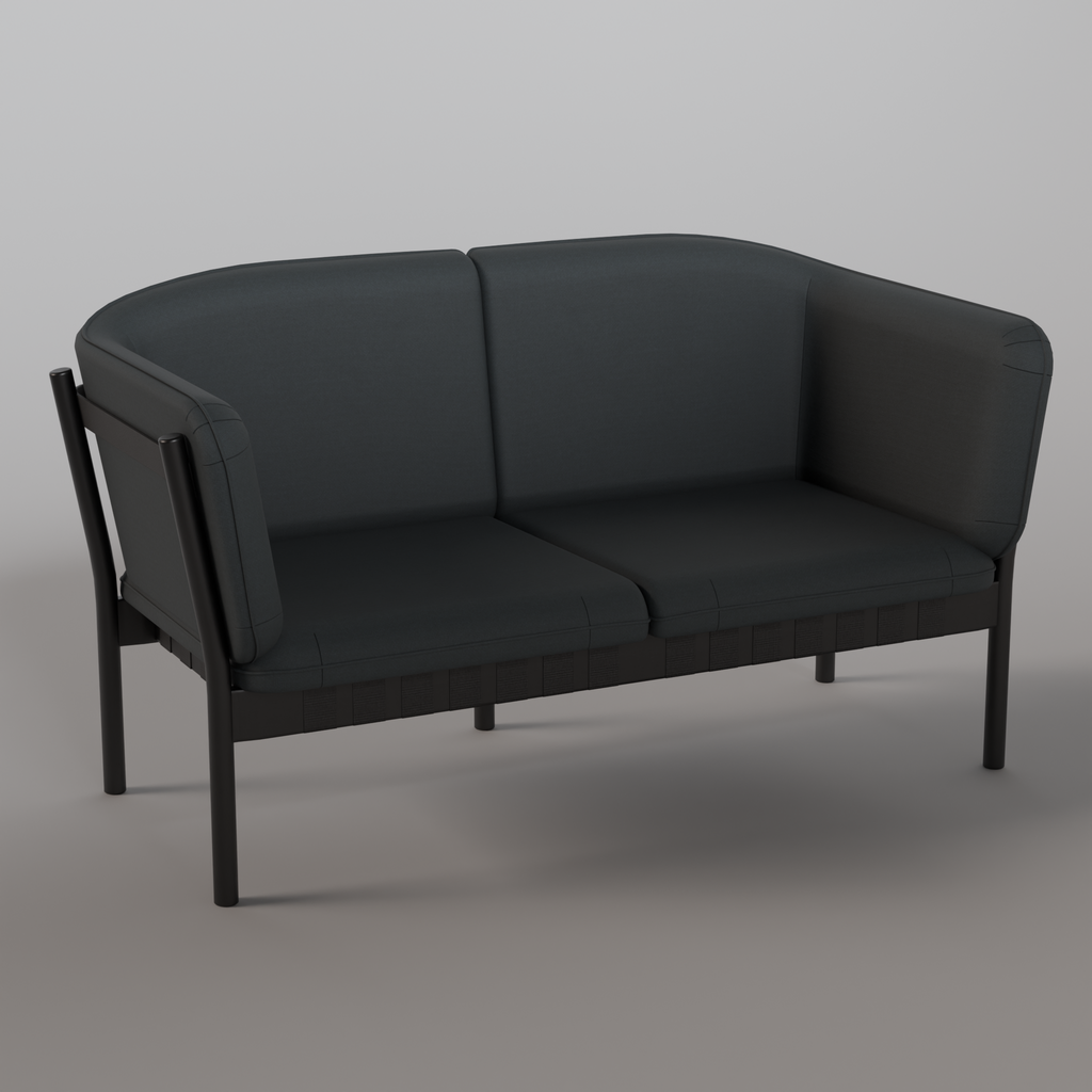 Dowel Two-seater sofa B123 | Sofas models | BlenderKit