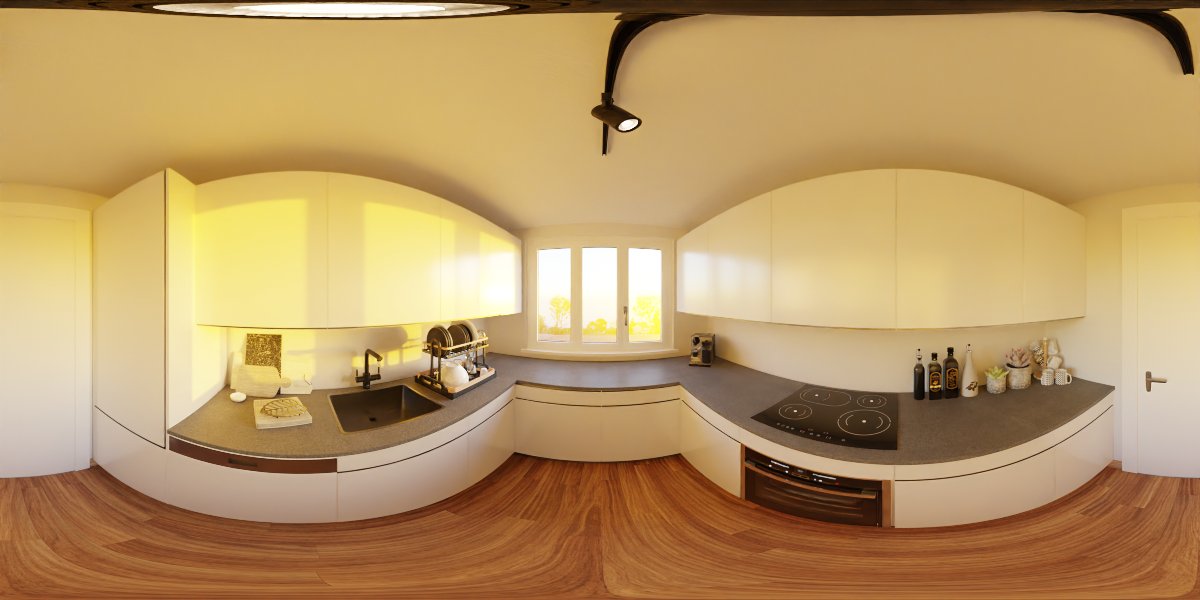Small Kitchen Morning | Interiors HDRis | BlenderKit