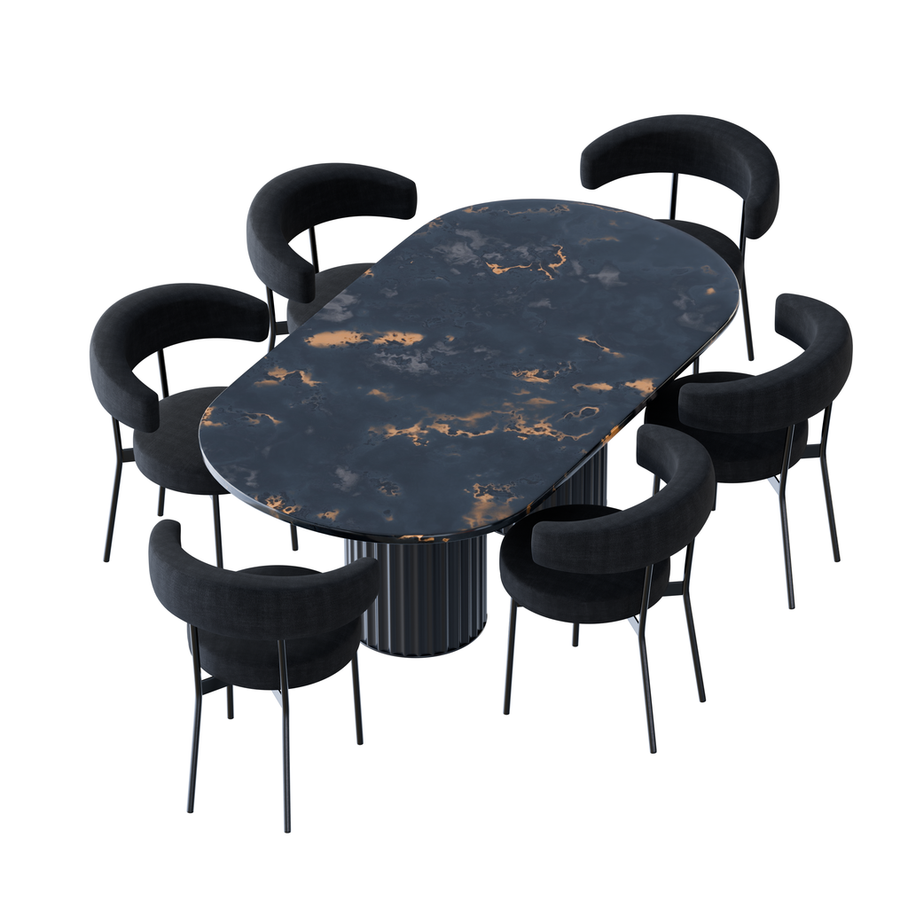 Neuilly chair and Hercle Dining Table | Interior Design models | BlenderKit