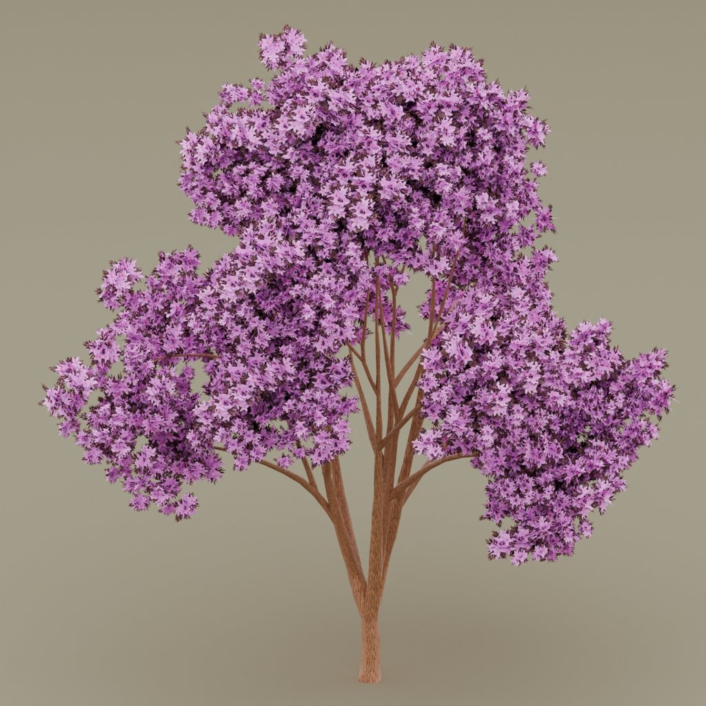 Pink flowered-dark red leaved tree | Trees models | BlenderKit