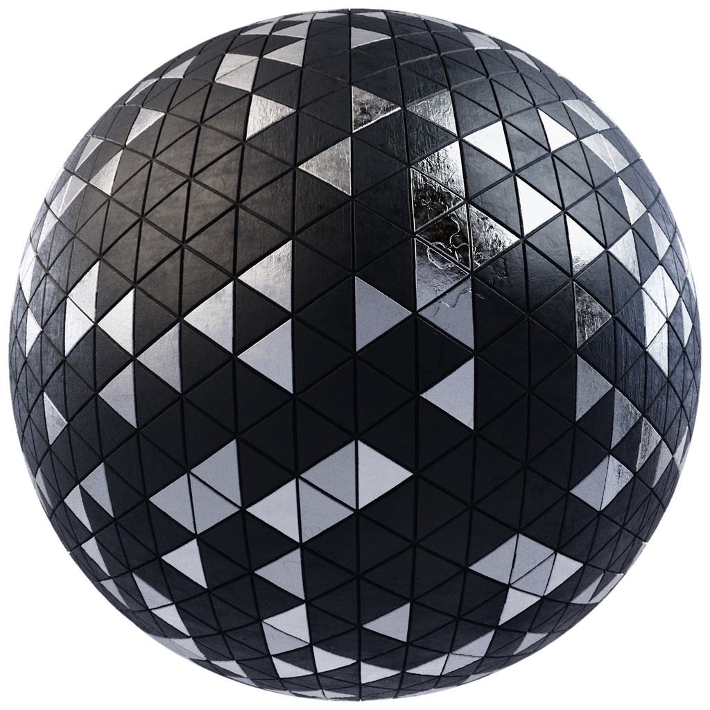 Black and white triangle pattern | FREE tiles materials | BlenderKit