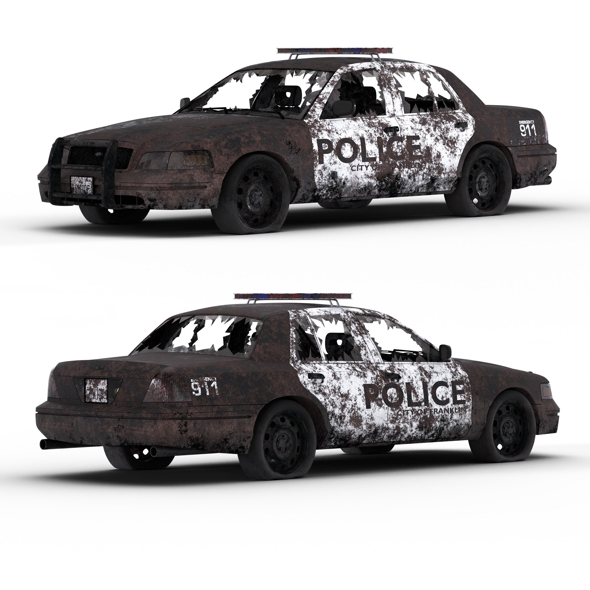 Police car apocalypse | Modern Cars models | BlenderKit