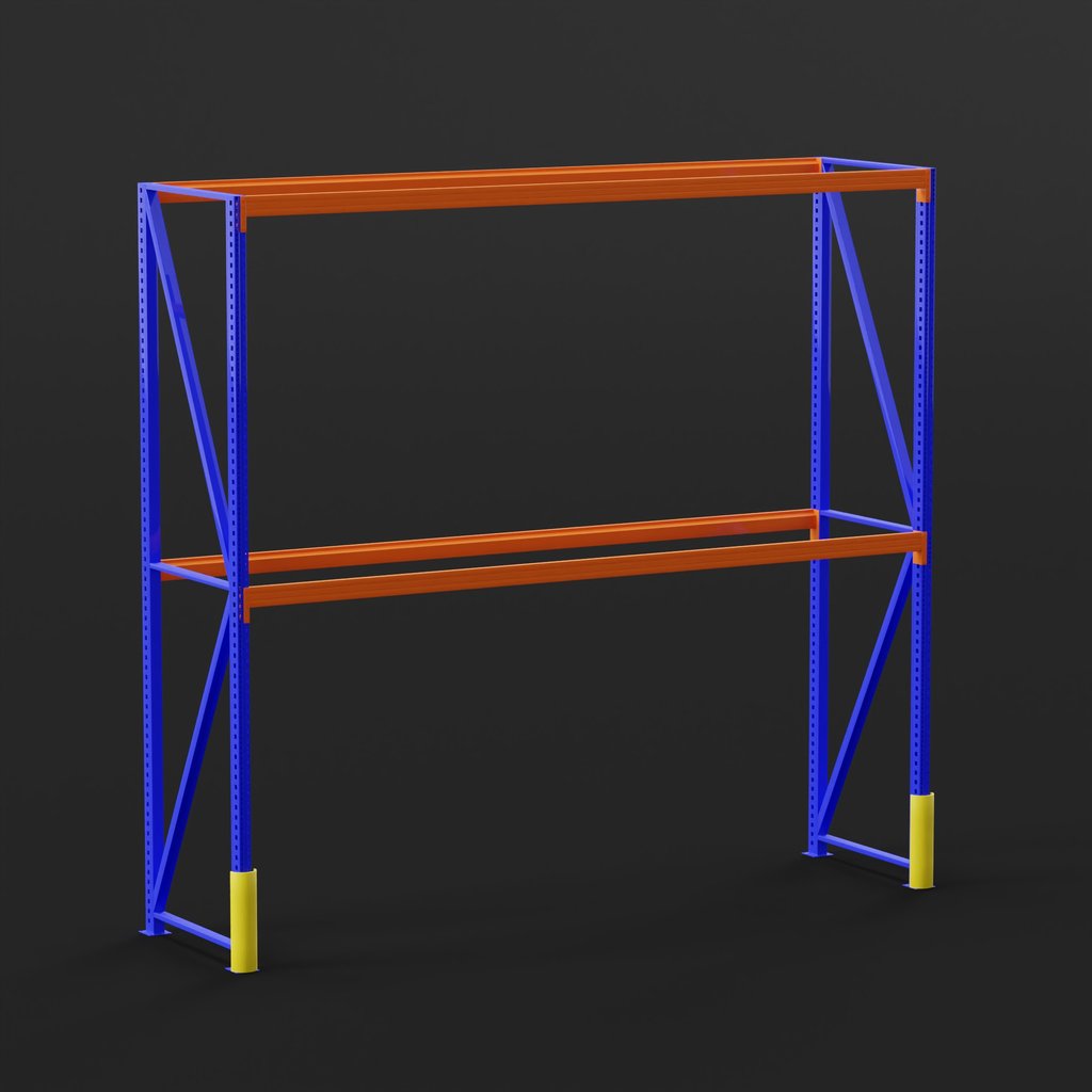 BlenderKit | Download the FREE Pallet Rack 3x5 Pallet Row model