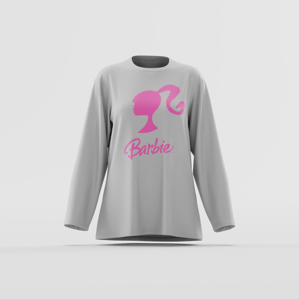 Barbie Silhouette Logo Long Sleeve | Man Clothing models | BlenderKit