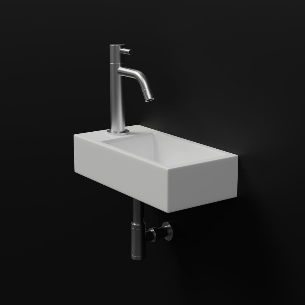 Wooden basin with brushed metal tap | FREE 3D Wash Basin models ...