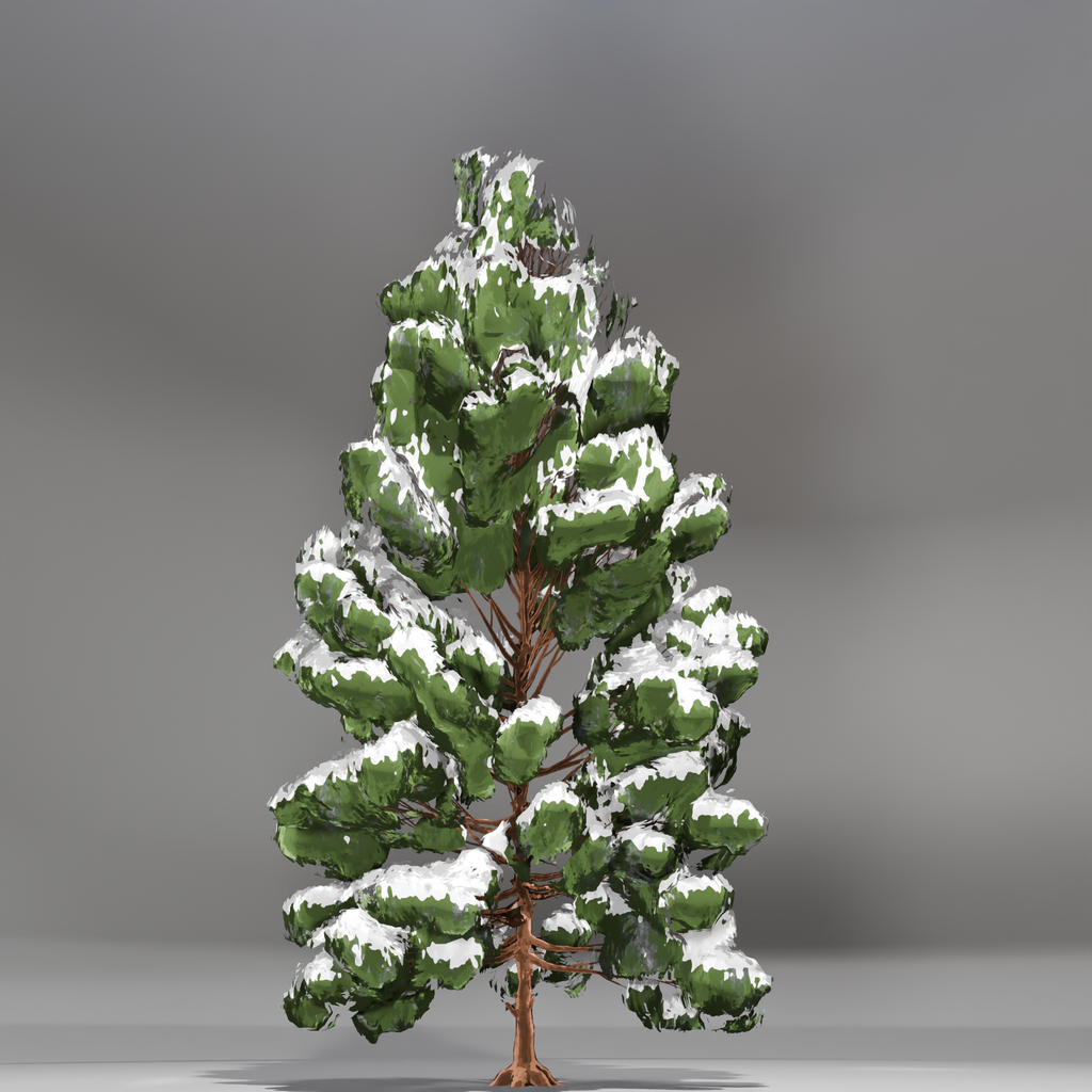 Snow Pine Toon Tree | Trees models | BlenderKit