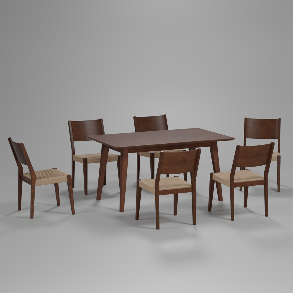 Classic Walnut Dining Set | Kitchen Sets models | BlenderKit