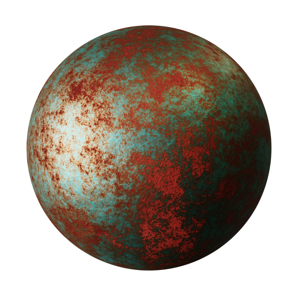 Rusty Metal with Blue-Green Paint | FREE metal materials | BlenderKit