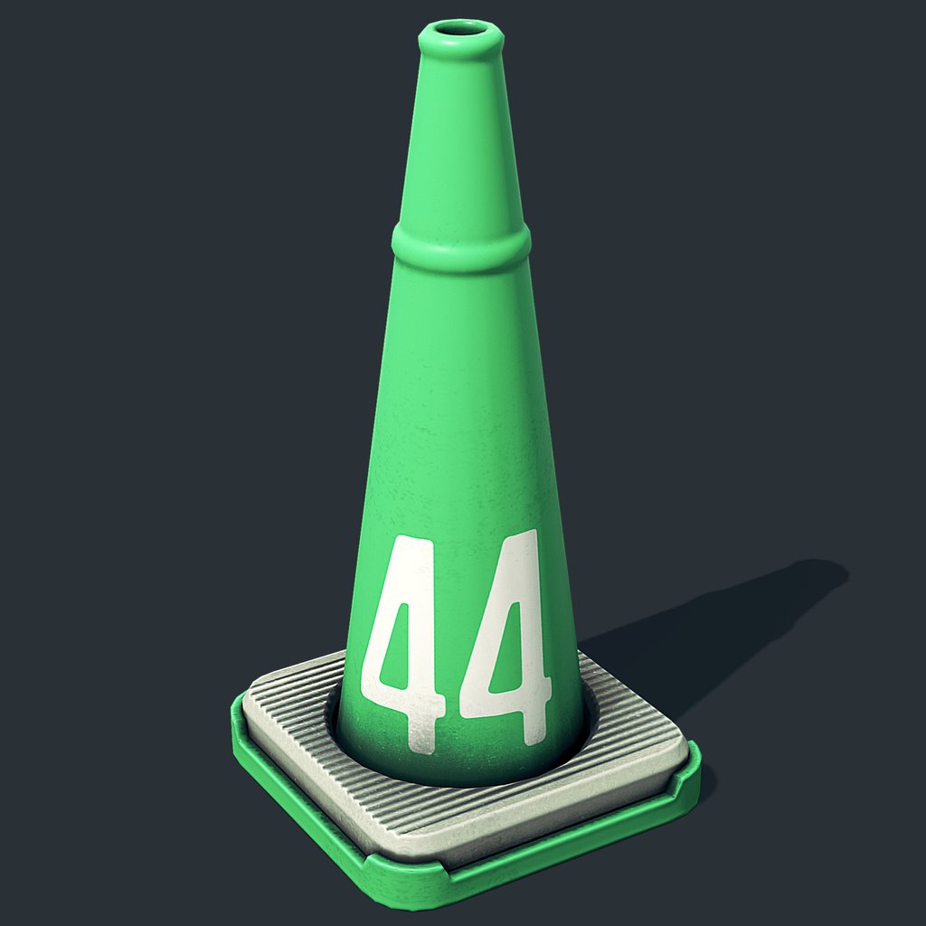 Traffic Cone Green | Urban Environment models | BlenderKit