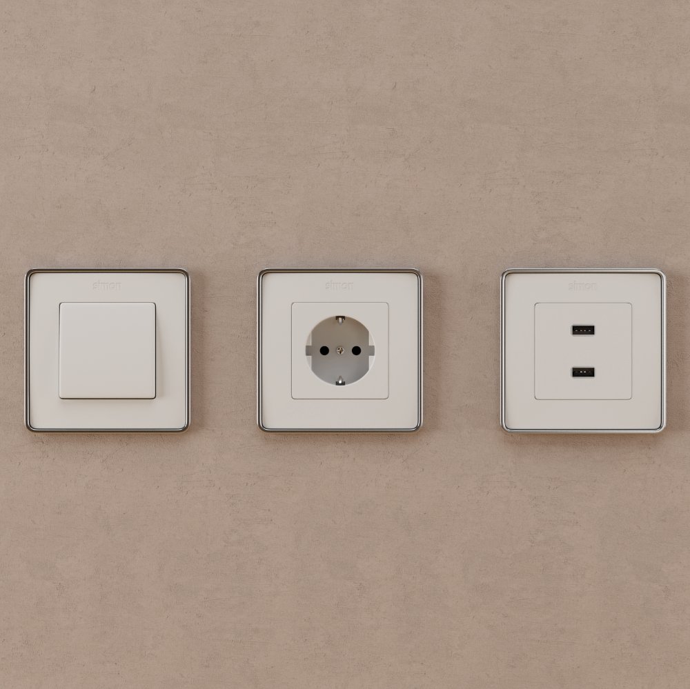 Set switch & socket Simon 82 | FREE Architecture models | BlenderKit