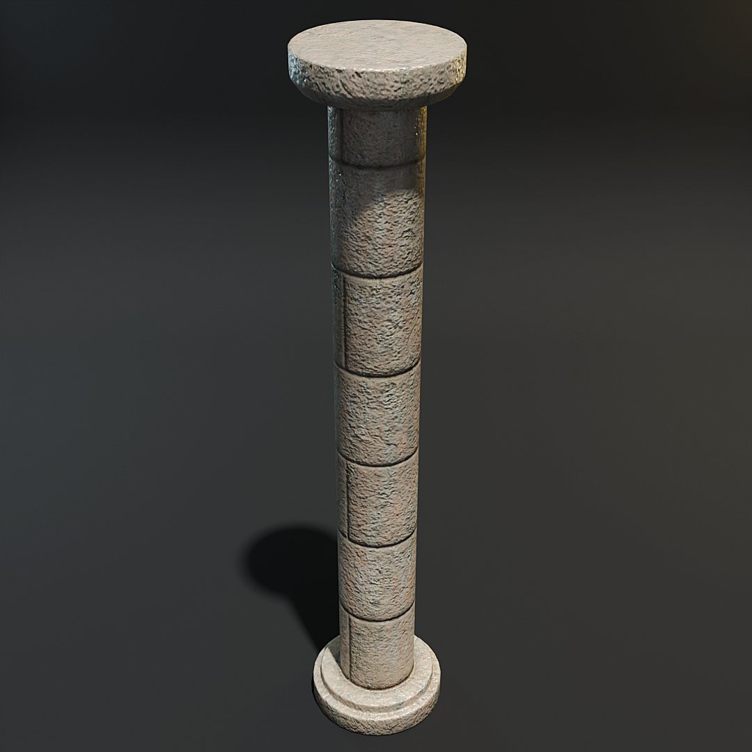 Stone Pillar Thin Basic | Architectural Structures models | BlenderKit