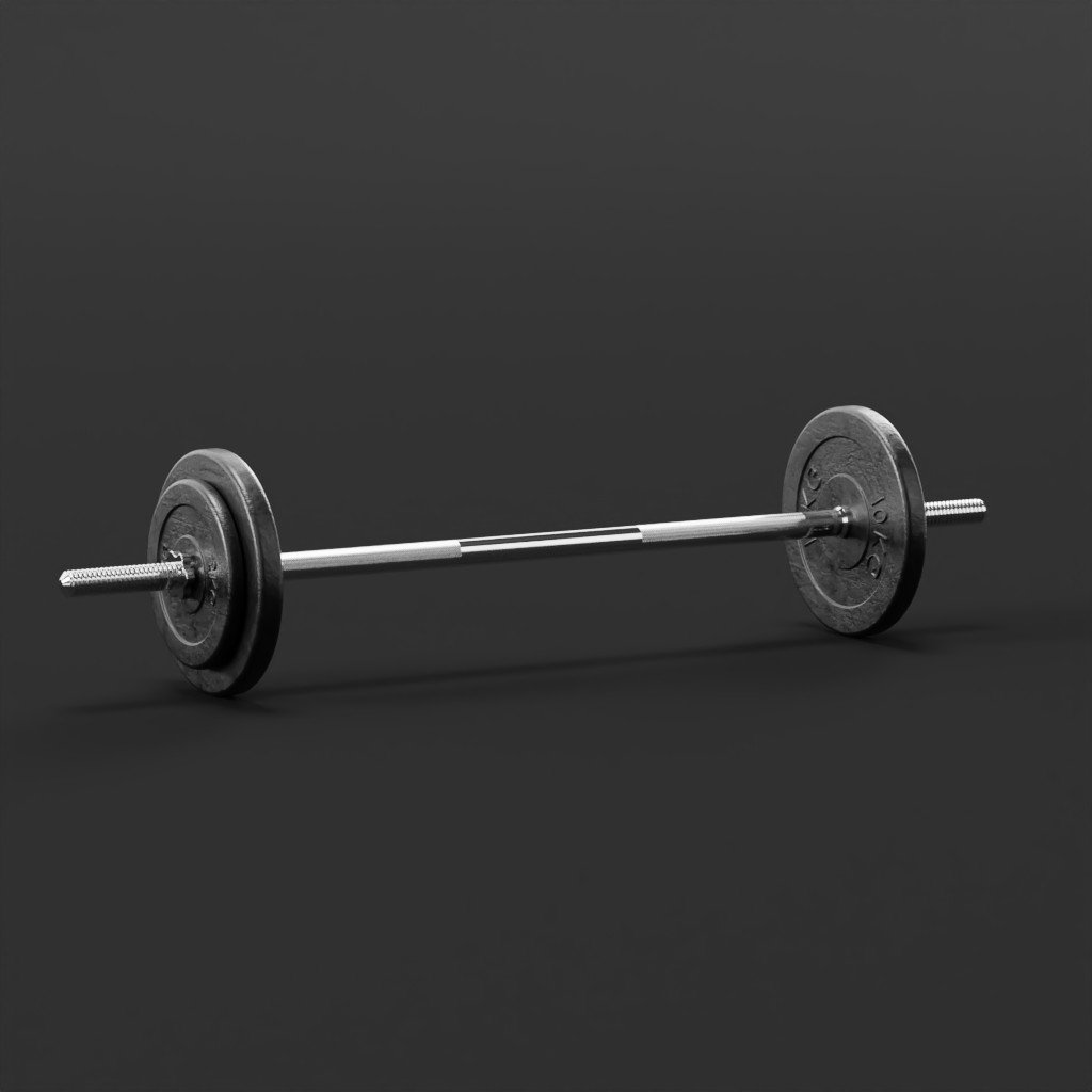 Barbell bar with weights | FREE Gyms models | BlenderKit