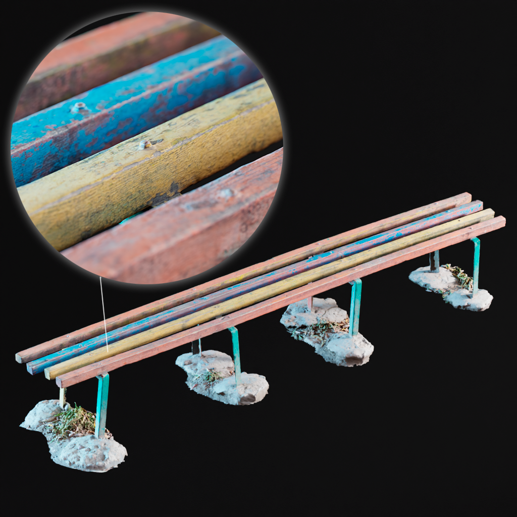 The old post-apocalyptic bench | Benches models | BlenderKit