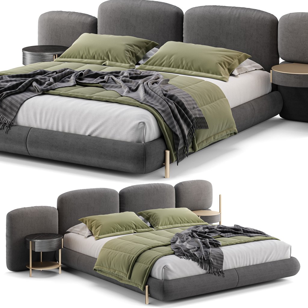 Baxter Stone Bed | Beds models | BlenderKit