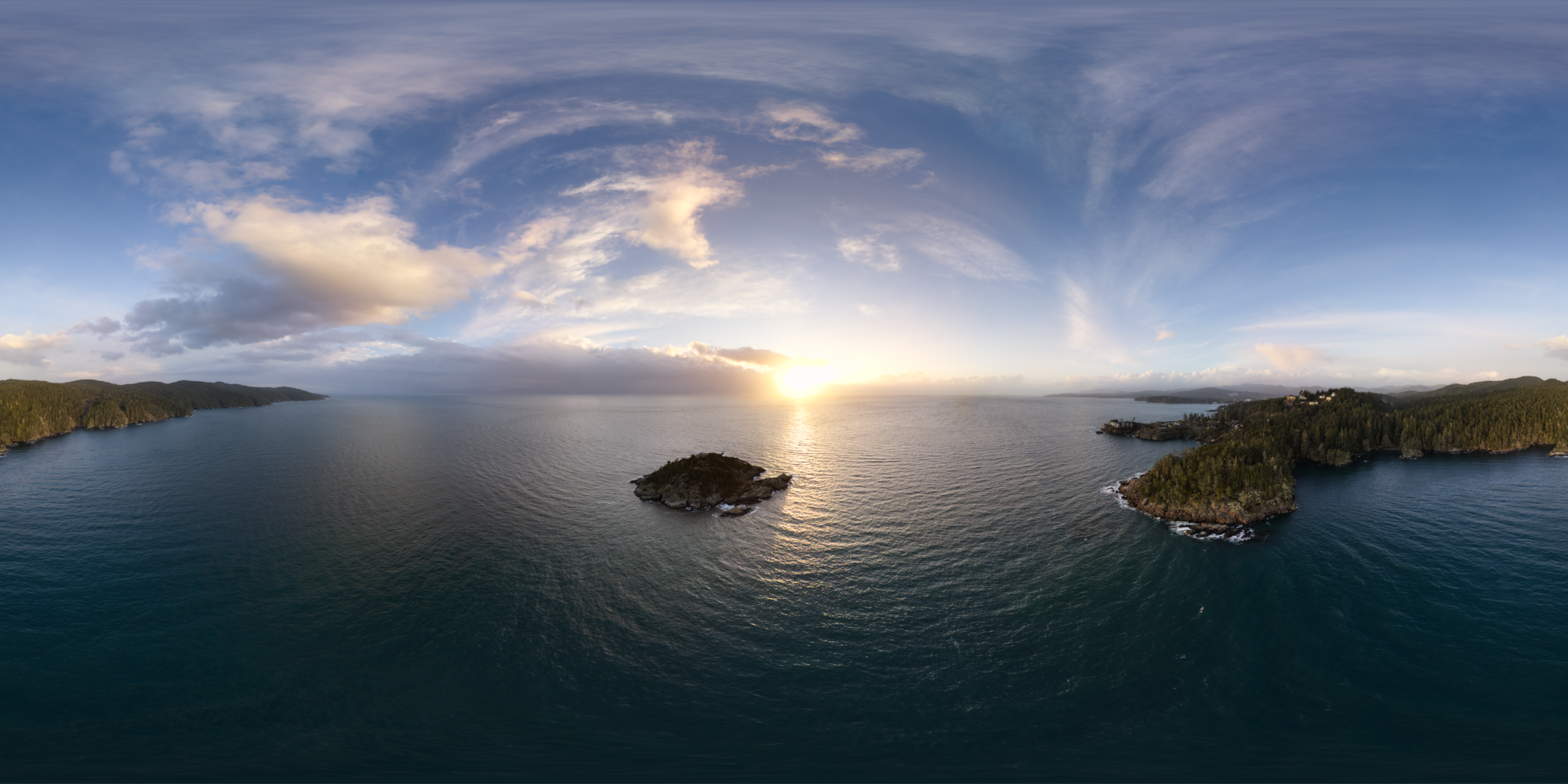 Ocean Coast Cloudy Sunset | Nature HDRis | BlenderKit