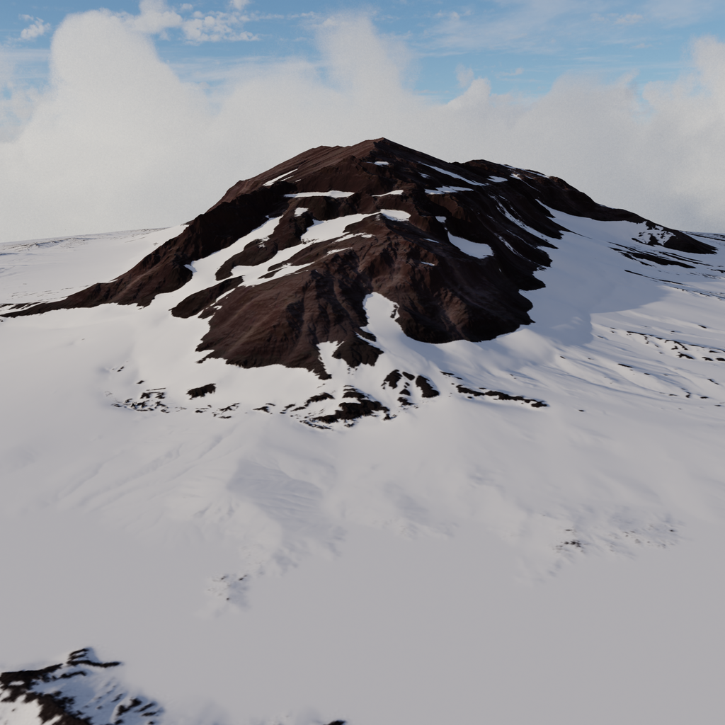 Rocky Mountain Peak with Snow 2 | Terrains models | BlenderKit