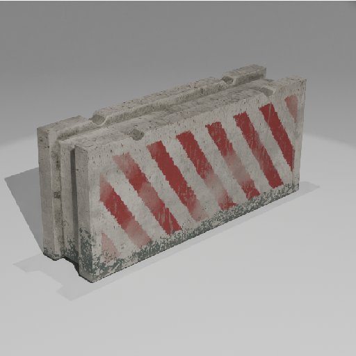 Concrete Road Barrier with Red Stripes | Architecture models | BlenderKit