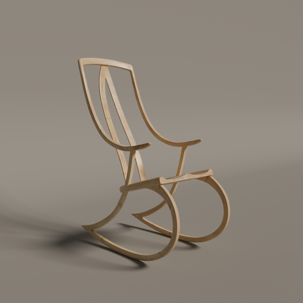 Minimal Wave Rocking Chair | Chairs models | BlenderKit