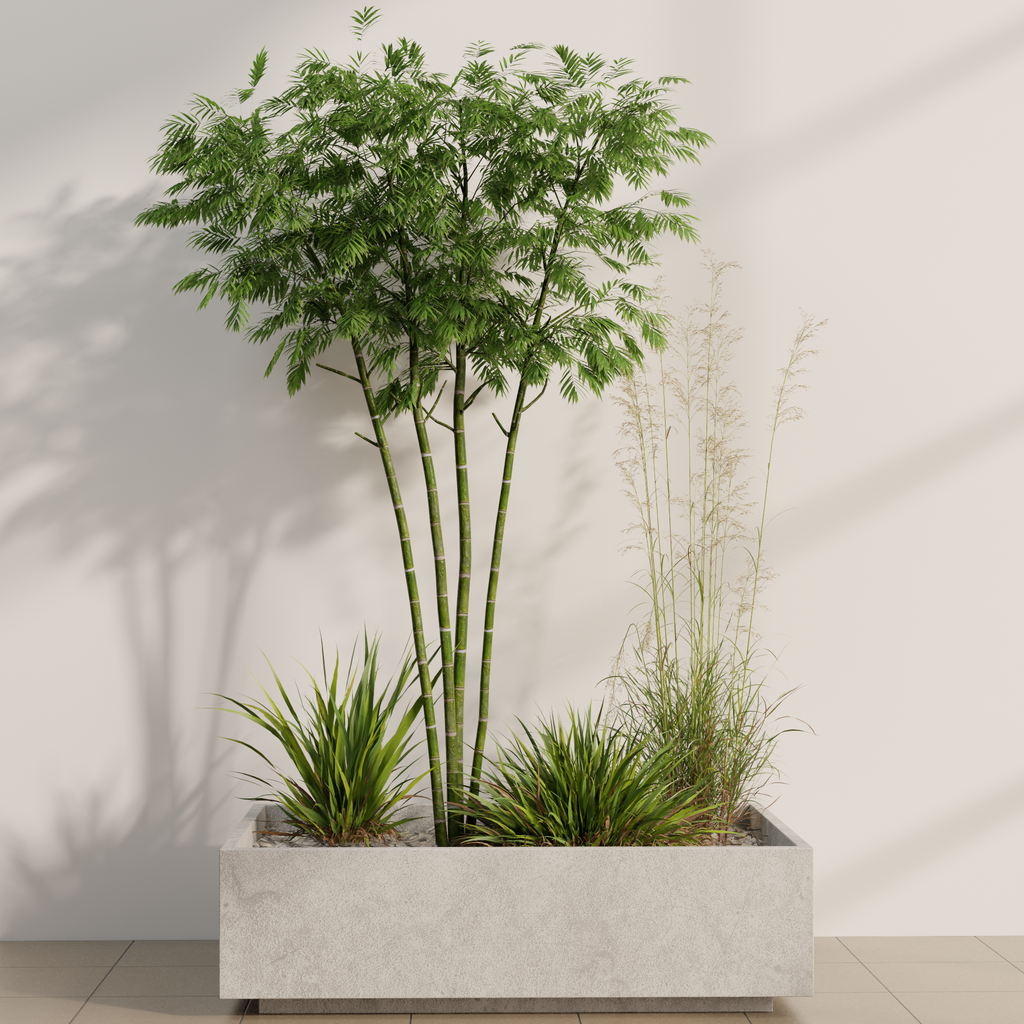 Tropical Serenity Planter Set | Indoor Plants models | BlenderKit