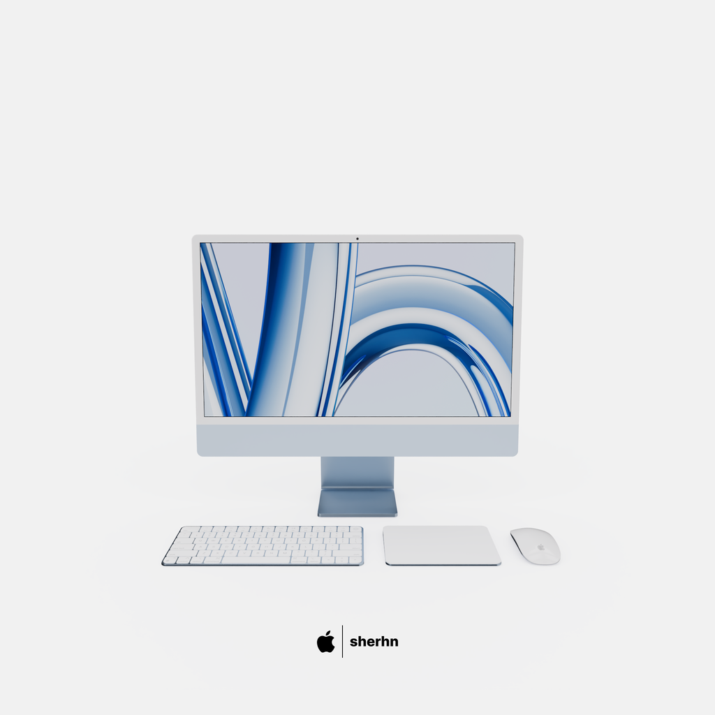 Apple iMac (Blue) | Desktops models | BlenderKit