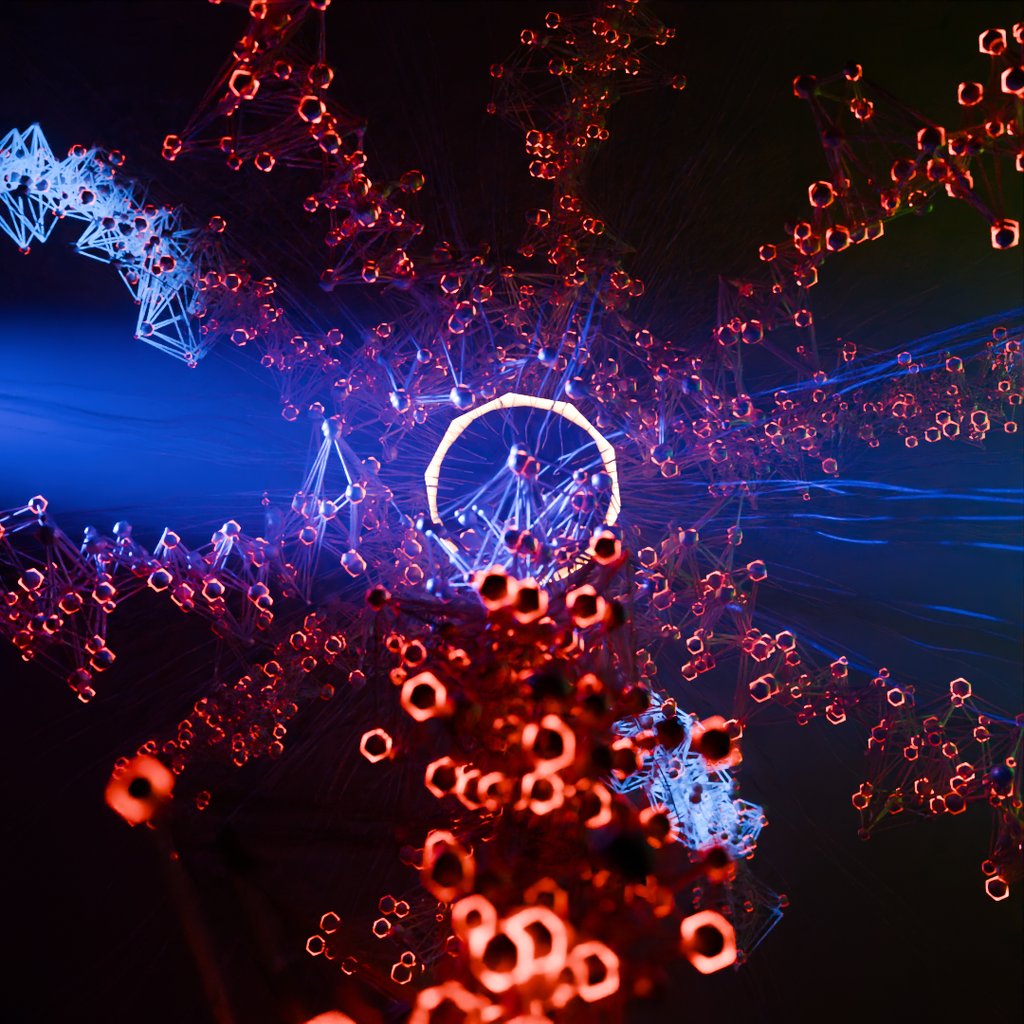 Abstract Digital Art by geo nodes | FREE Science scenes | BlenderKit