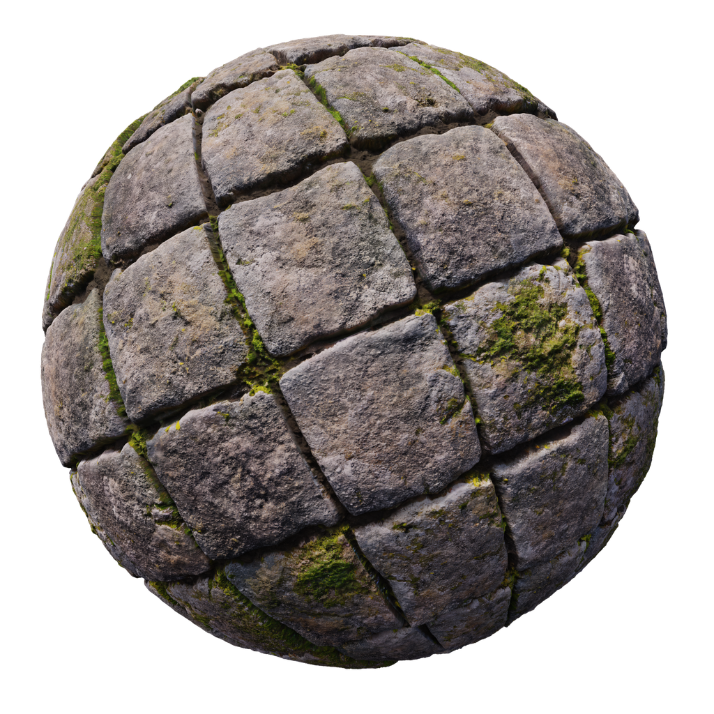 Mossy Stone Tiles | FREE tiles materials | BlenderKit