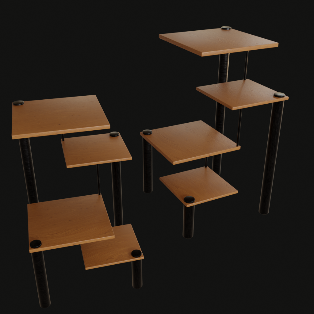 Side corner wooden table | Tables models | BlenderKit