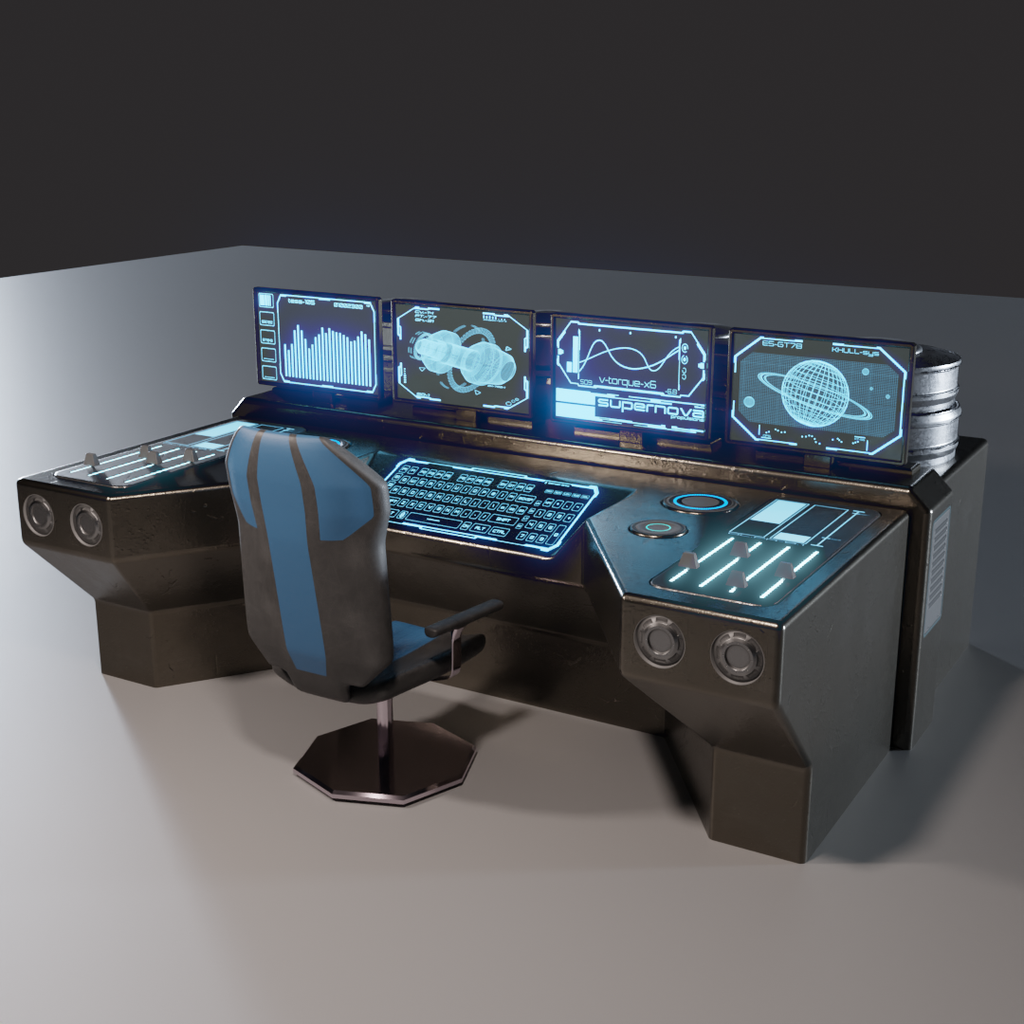 BlenderKit | Download the FREE Scifi Lab Desk model