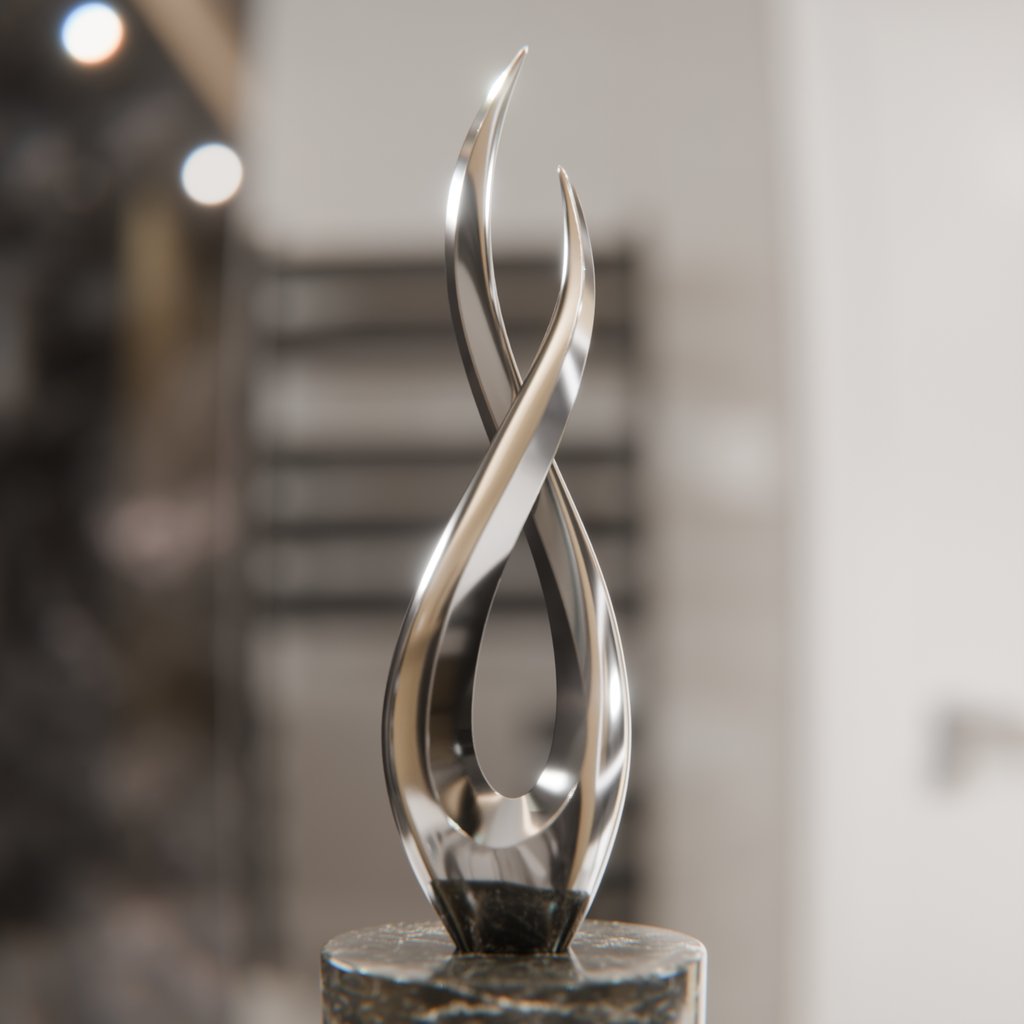 Elegant chrome sculpture | Decoration Sets models | BlenderKit