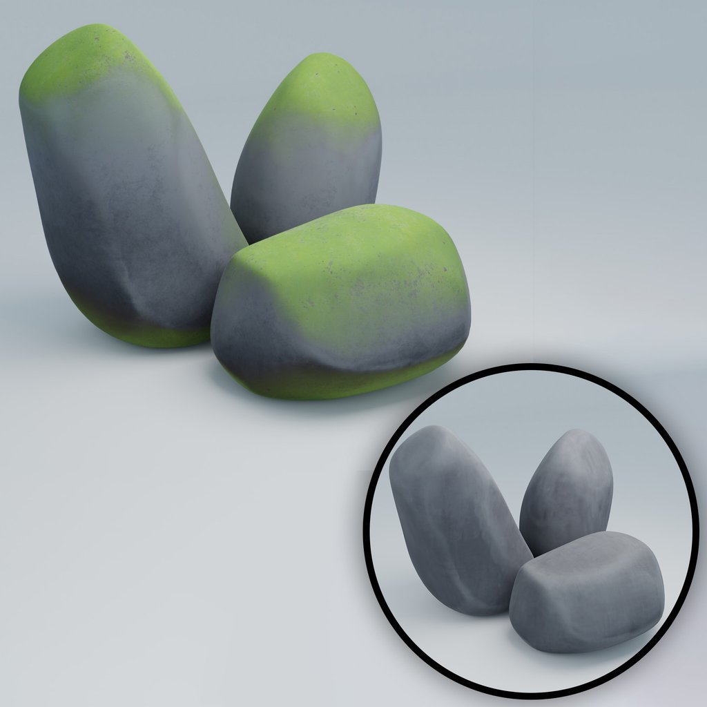 BlenderKit | Download the FREE Stylized Stones model